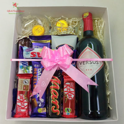 Chocolates & Wine Gift Box - Gifts and Flowers Kenya | Same Day Flower ...